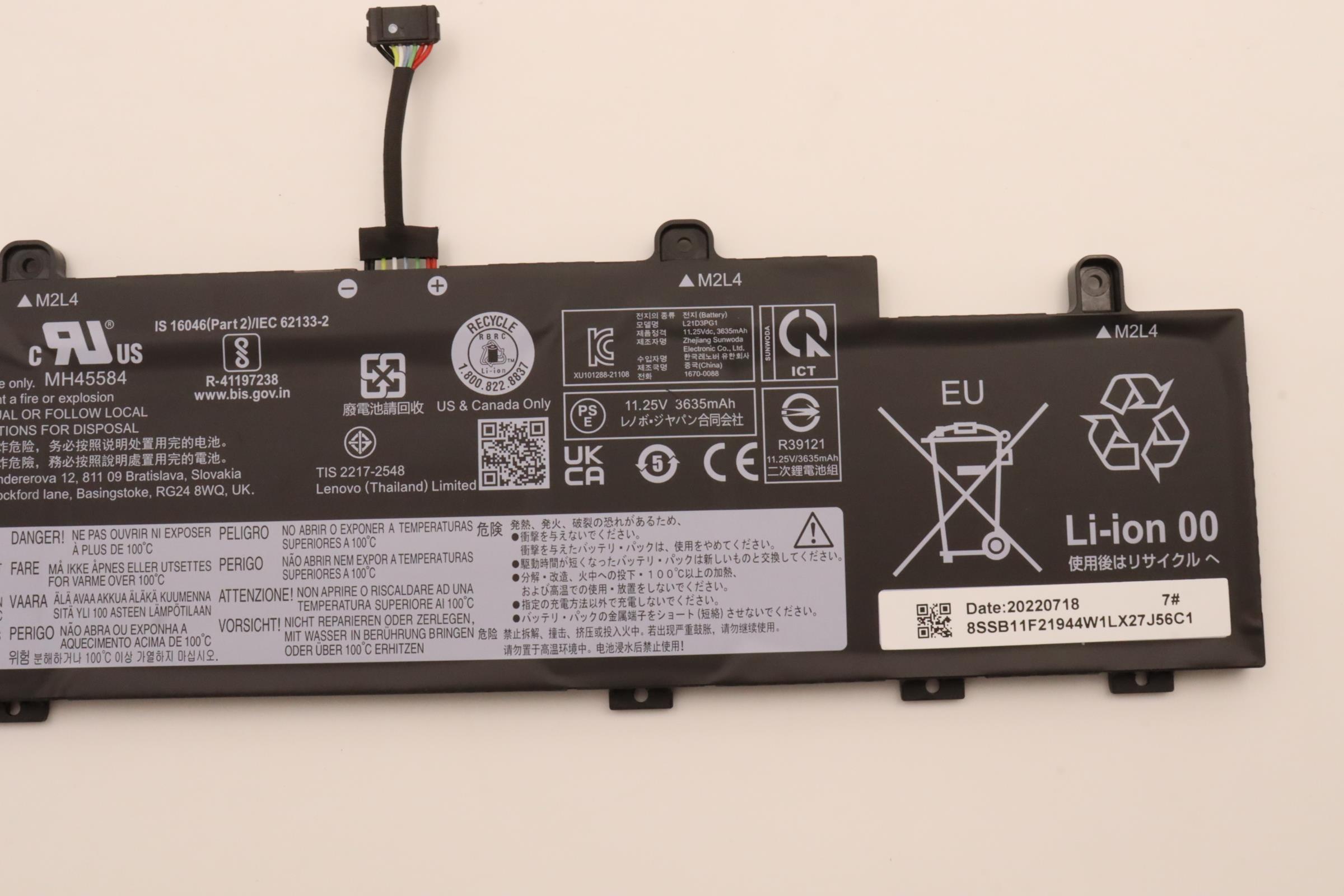 Genuine Lenovo Certified Battery 5B11F21948 (42Wh, L21D3PG1) - EMPR