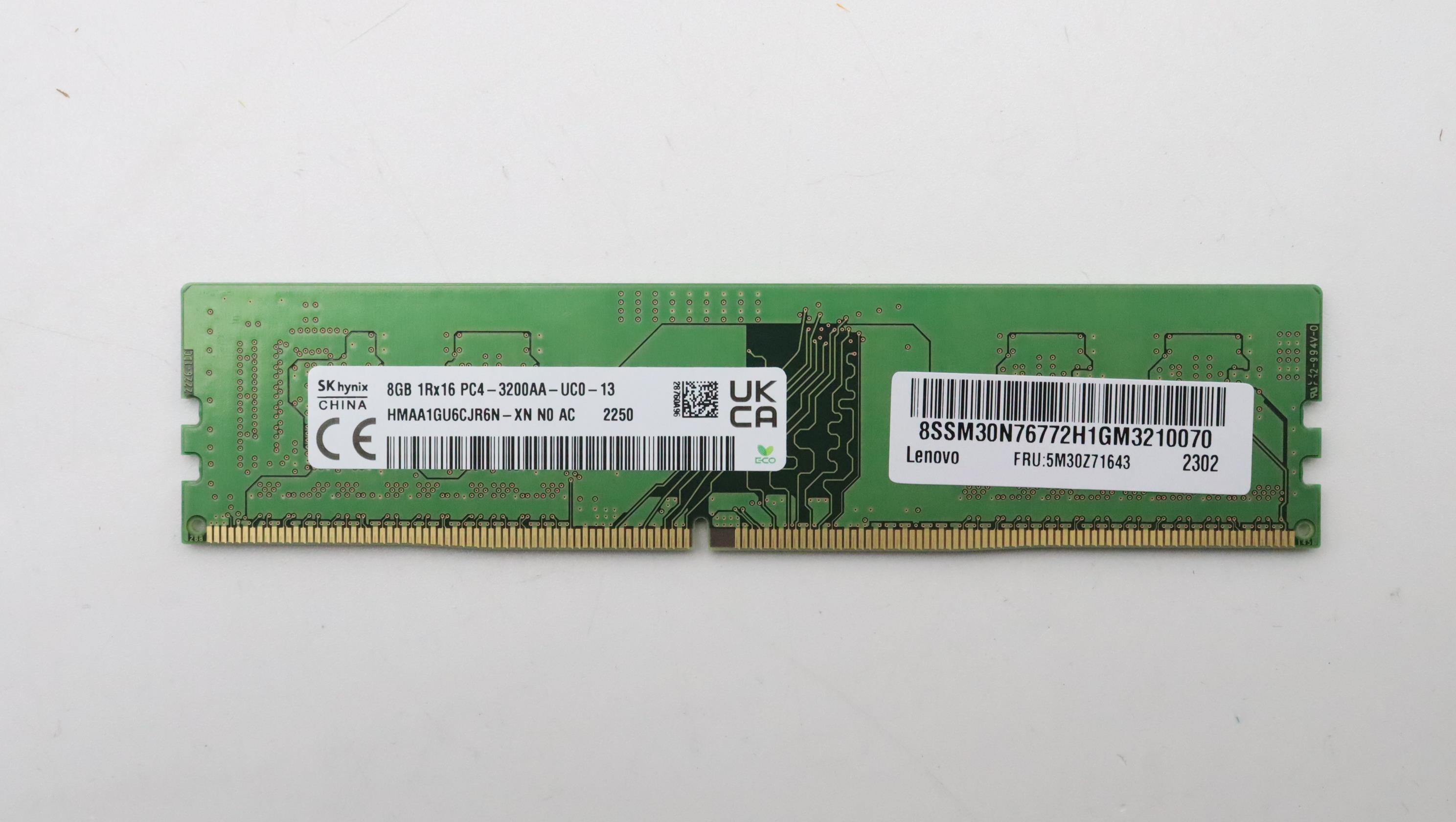 Lenovo Genuine MEMORY 5M30Z71643 | Lenovo MEMORY UDIMM,8GB, DDR4,