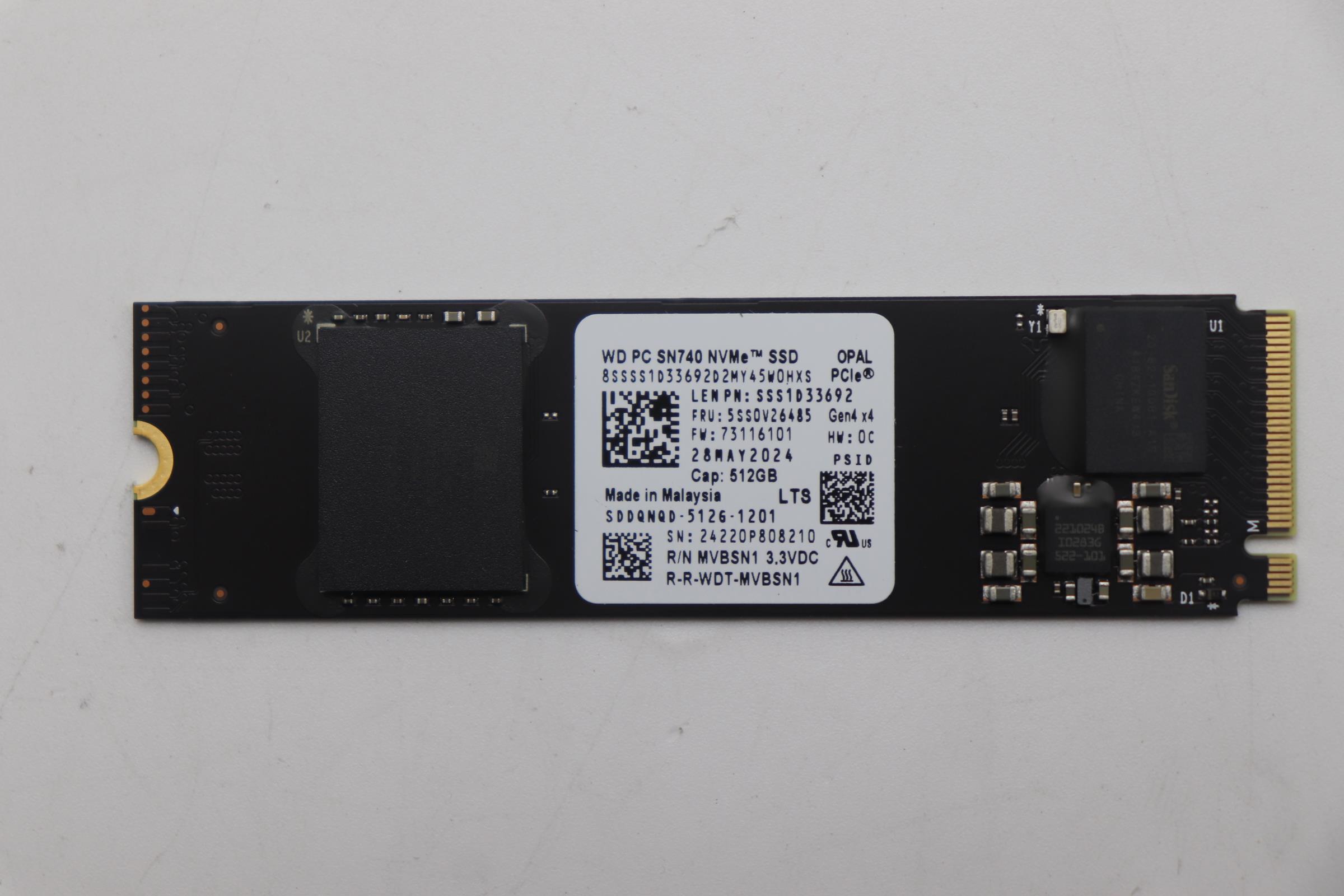 Lenovo Genuine M.2 Card 5SS0V26485 | Lenovo SSD_ASM 512G,M.2,2280