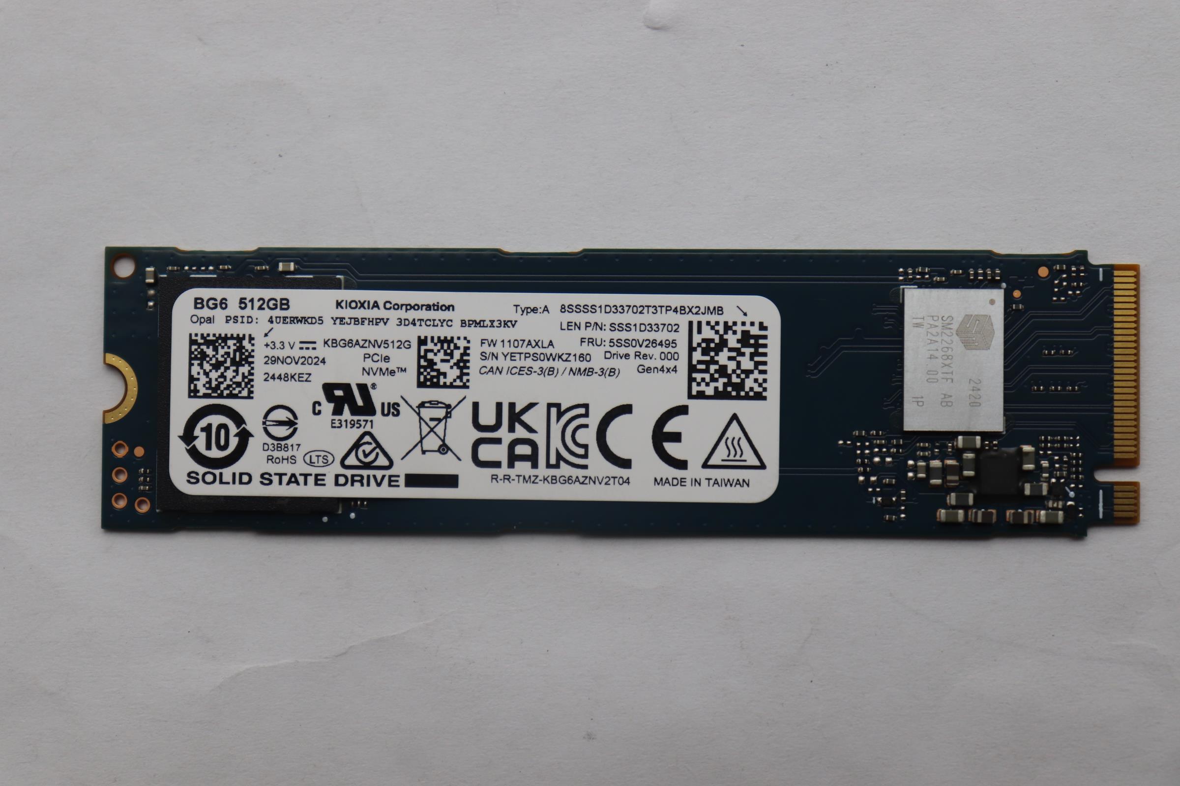Genuine Lenovo M.2 Card 5SS0V26495 | SSD 512G,M.2,2280,PCIe4