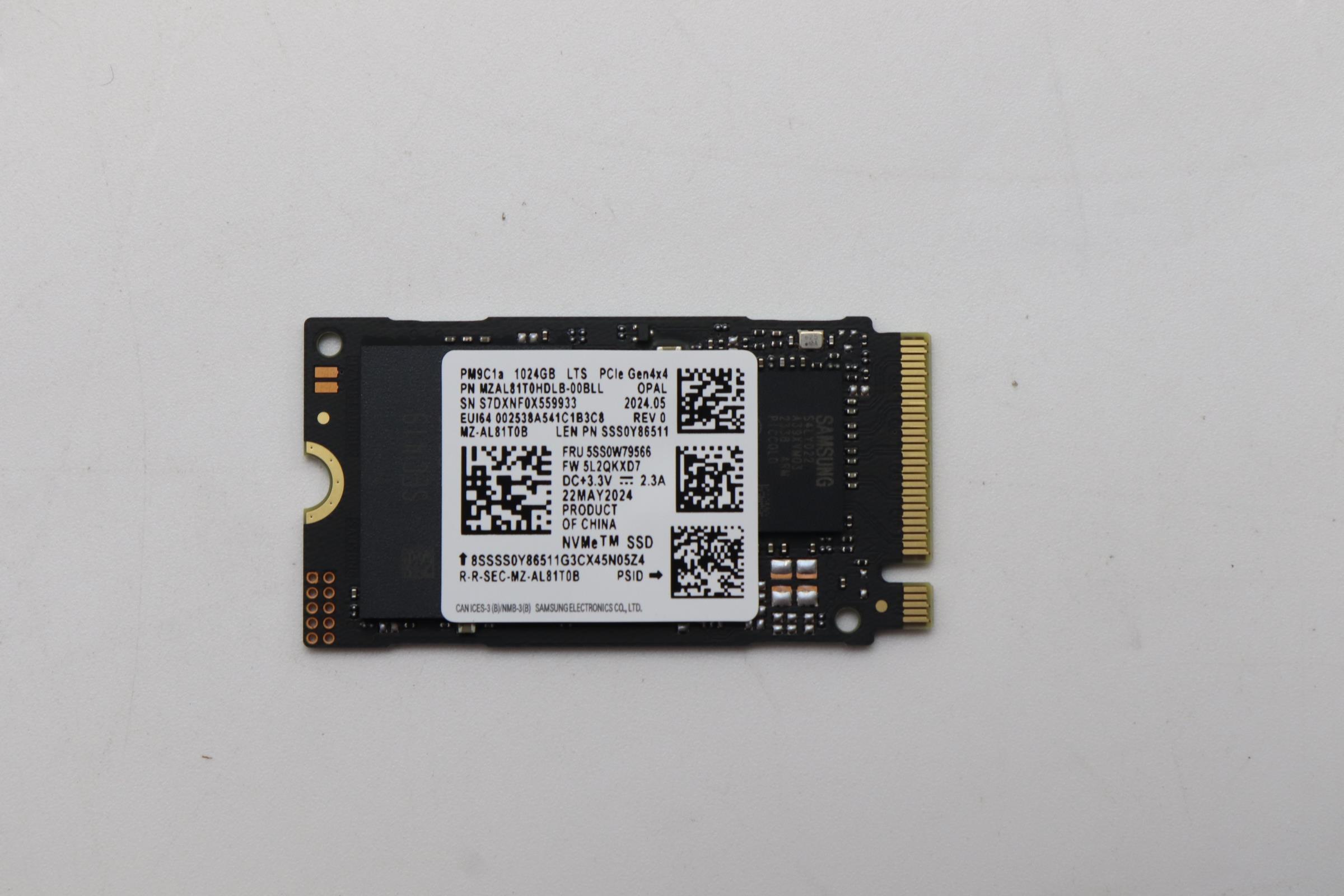 Genuine Lenovo M.2 Card 5SS0W79566 SSD ASM 1T, M.2, 2242, LT