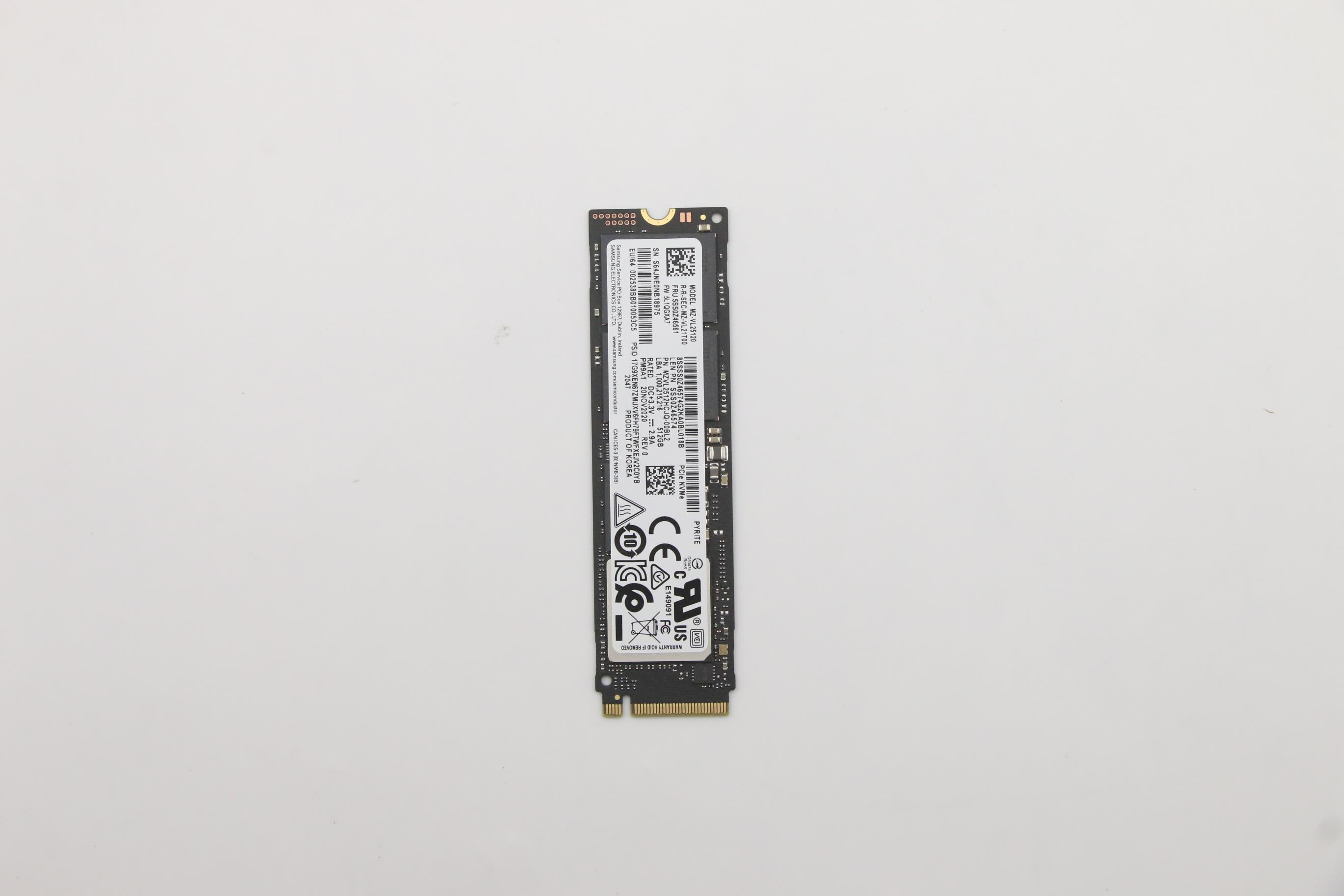 Lenovo SOLID STATE DRIVES 5SS0Z46561 | SAM PM9A1 512G M.2 PCI