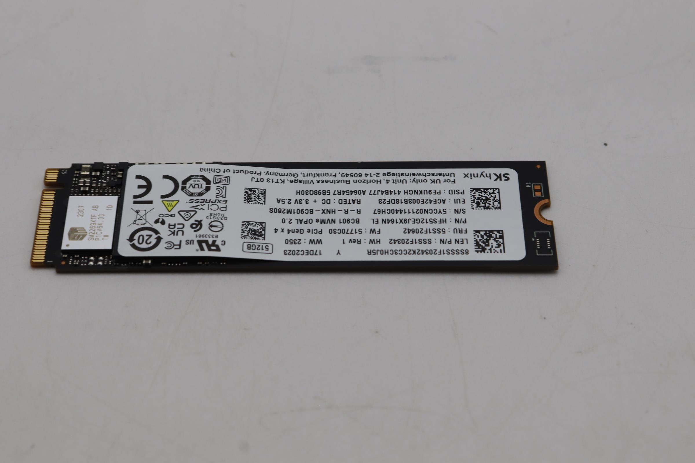 Lenovo Genuine M.2 Card 5SS1F20642 | Lenovo SSD_ASM 512G,M.2,2280