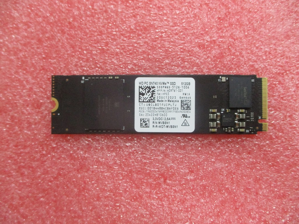 Genuine HP N73413-001 SSD 512G PCIe4x4 2280 NVMe M.2-NO SG
